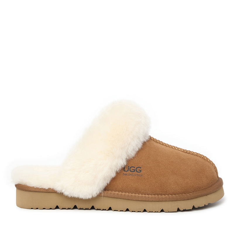 Platinum Dali Scuff Uggs | Wool-Lined Indoor Slippers