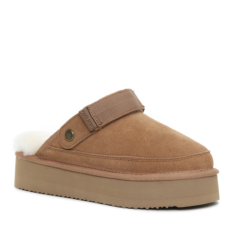 Clog Wool Platform Scuff Uggs | Plush Wool-Lined Slippers
