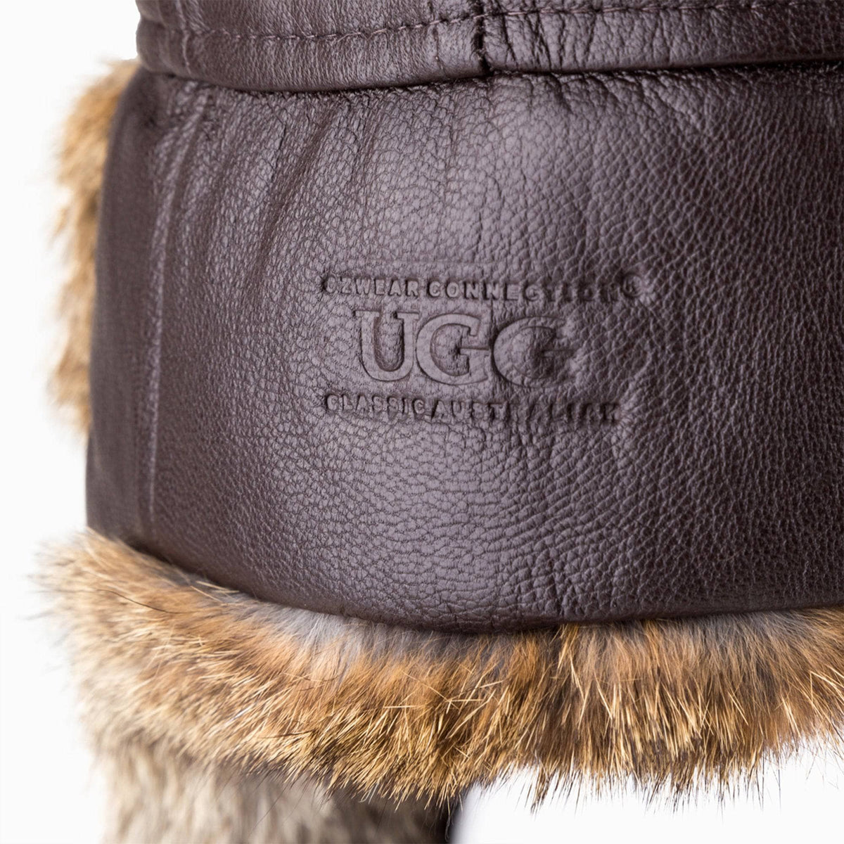 UGG Aviator Leather Hat with Rabbit Fur | Pilot-Style Hat