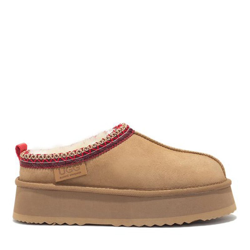 Premium Tassie Platform Ugg Slippers | Rubber-Sole Slippers
